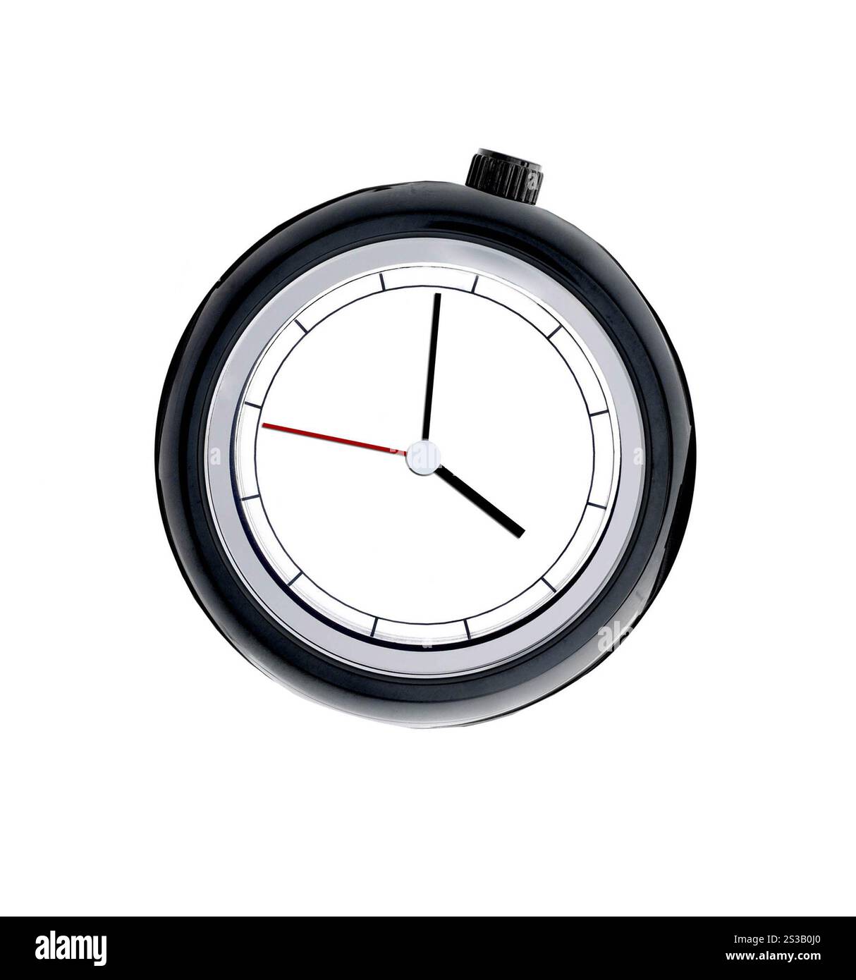 Watch on wall without numbers isolated on white background. Watch on ...