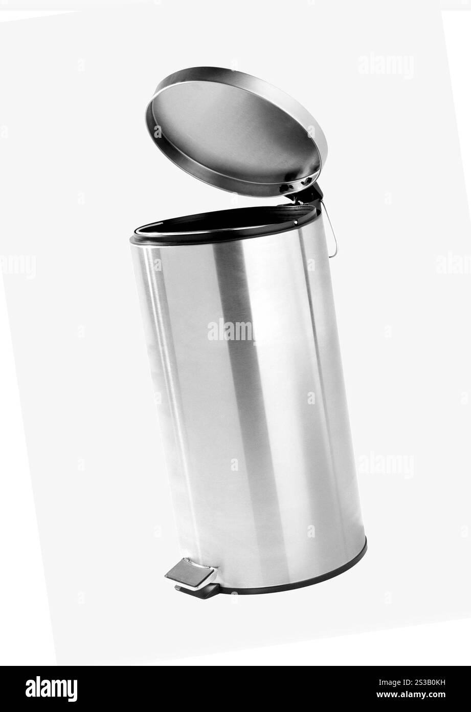 Refuse bin in room corner isolated on white background. Refuse bin in ...