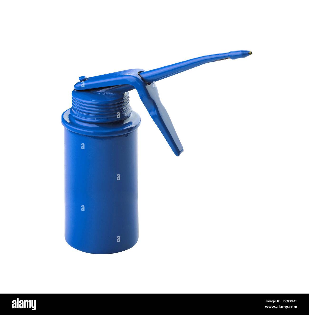 blue oil can isolated over white. blue oil can Stock Photo - Alamy