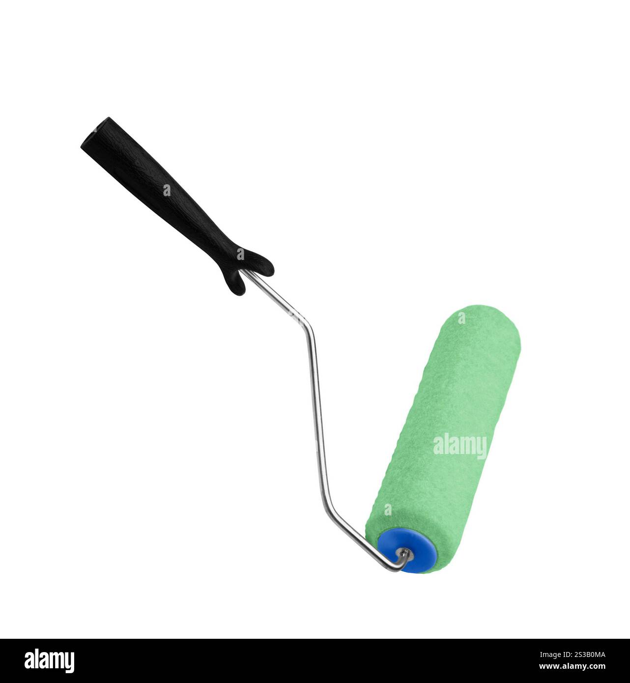 Green paint roller isolated on white background. Green paint roller ...