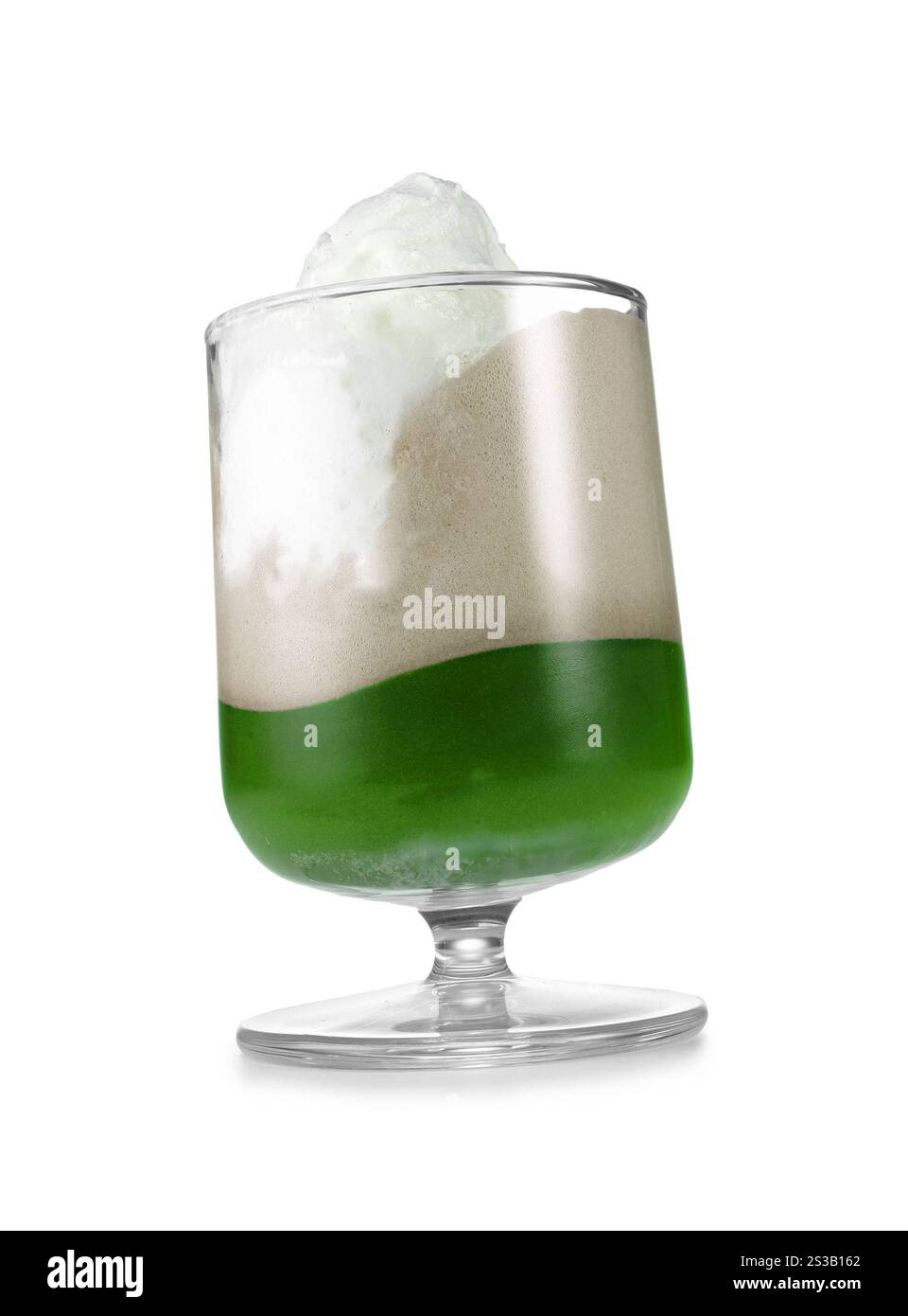 alcoholic cocktail in a tall glass isolated on white background ...