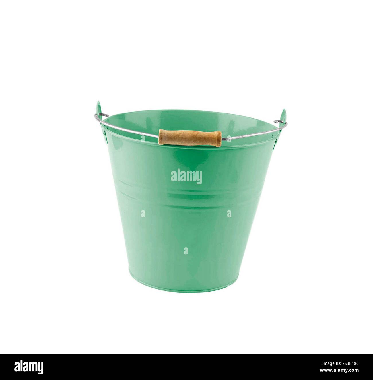 Small iron milling green bucket on white Stock Photo - Alamy