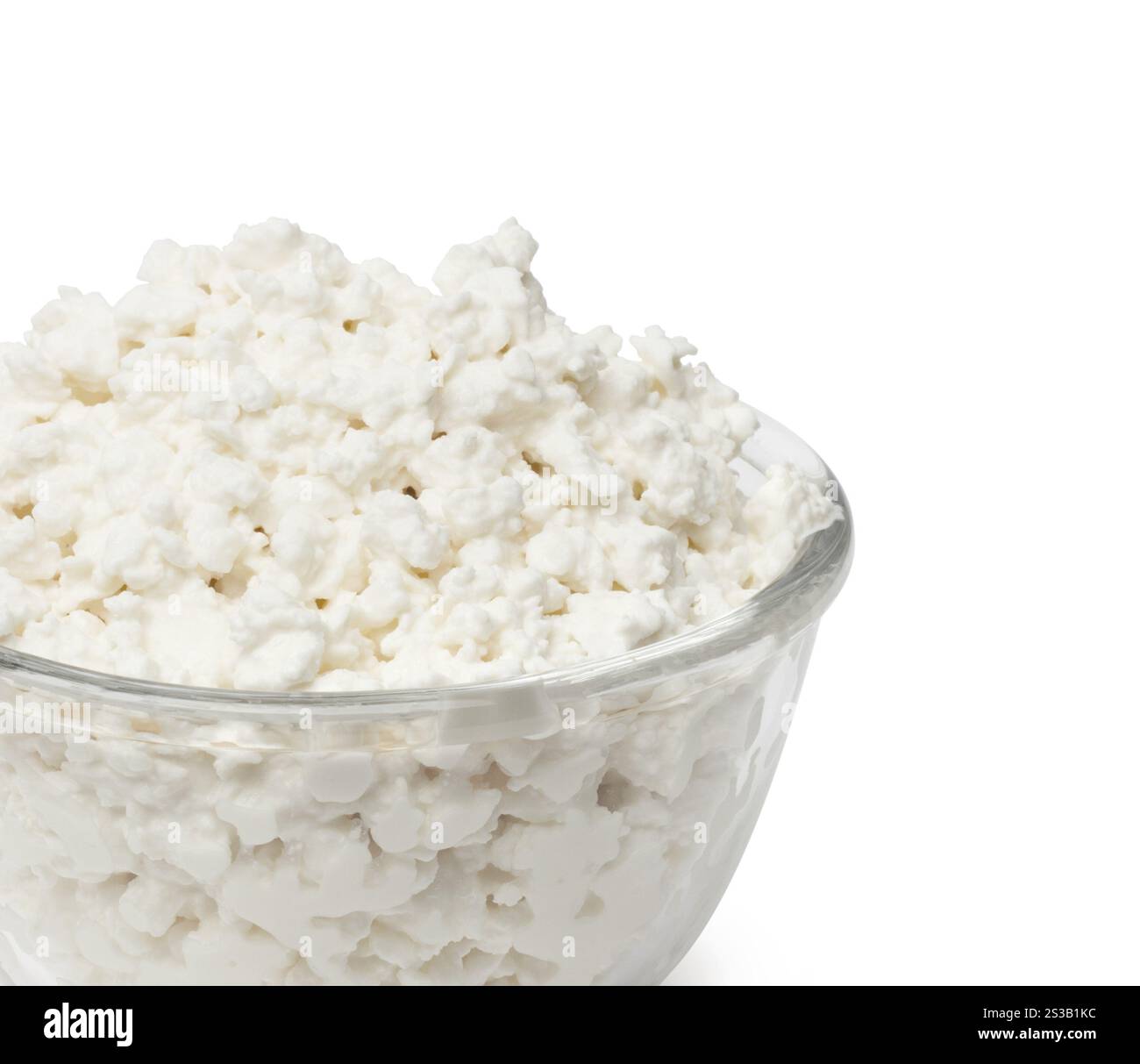 Cottage cheese in plate isolated on white background. Cottage cheese in ...