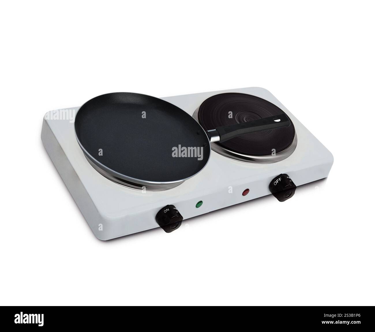 Electric stainless steel stove with pan. Electric stainless steel stove ...