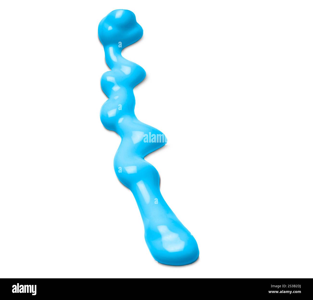 blue paint drips isolated on white background. blue paint drips on ...