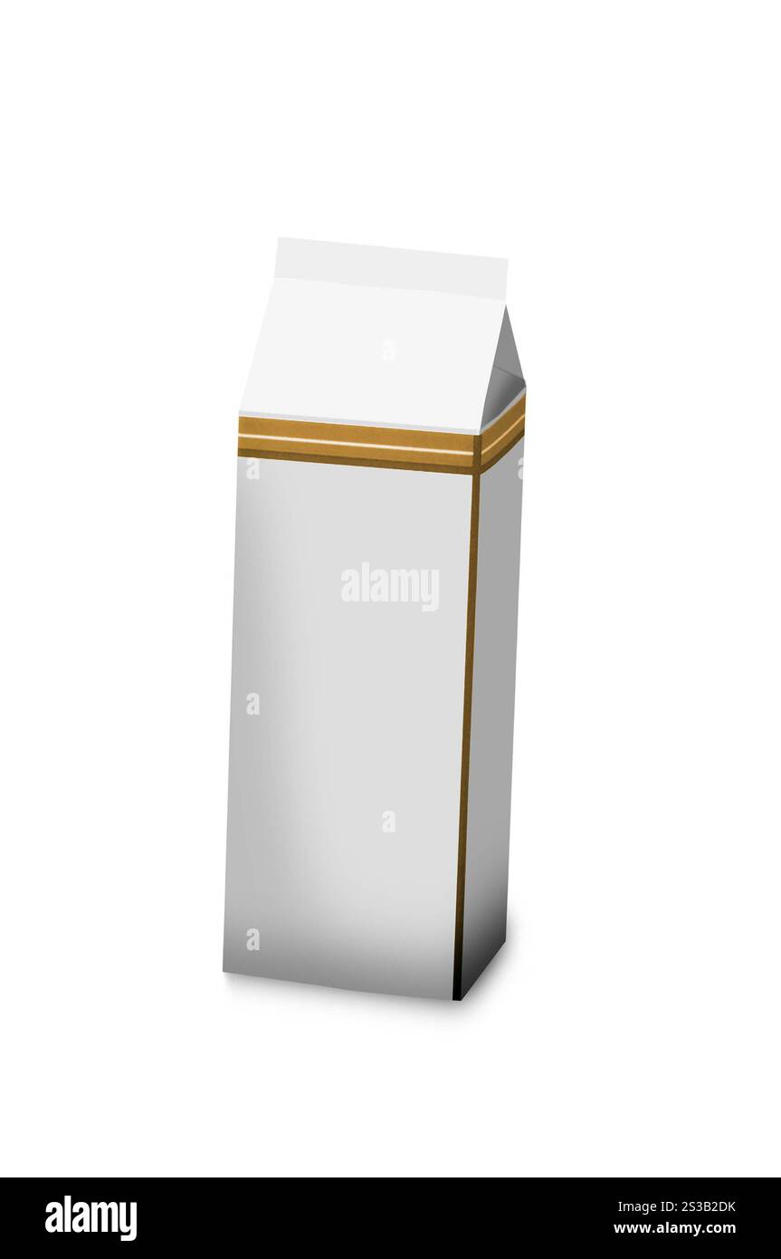 big clear tetra pack isolated on white background. big clear tetra pack ...