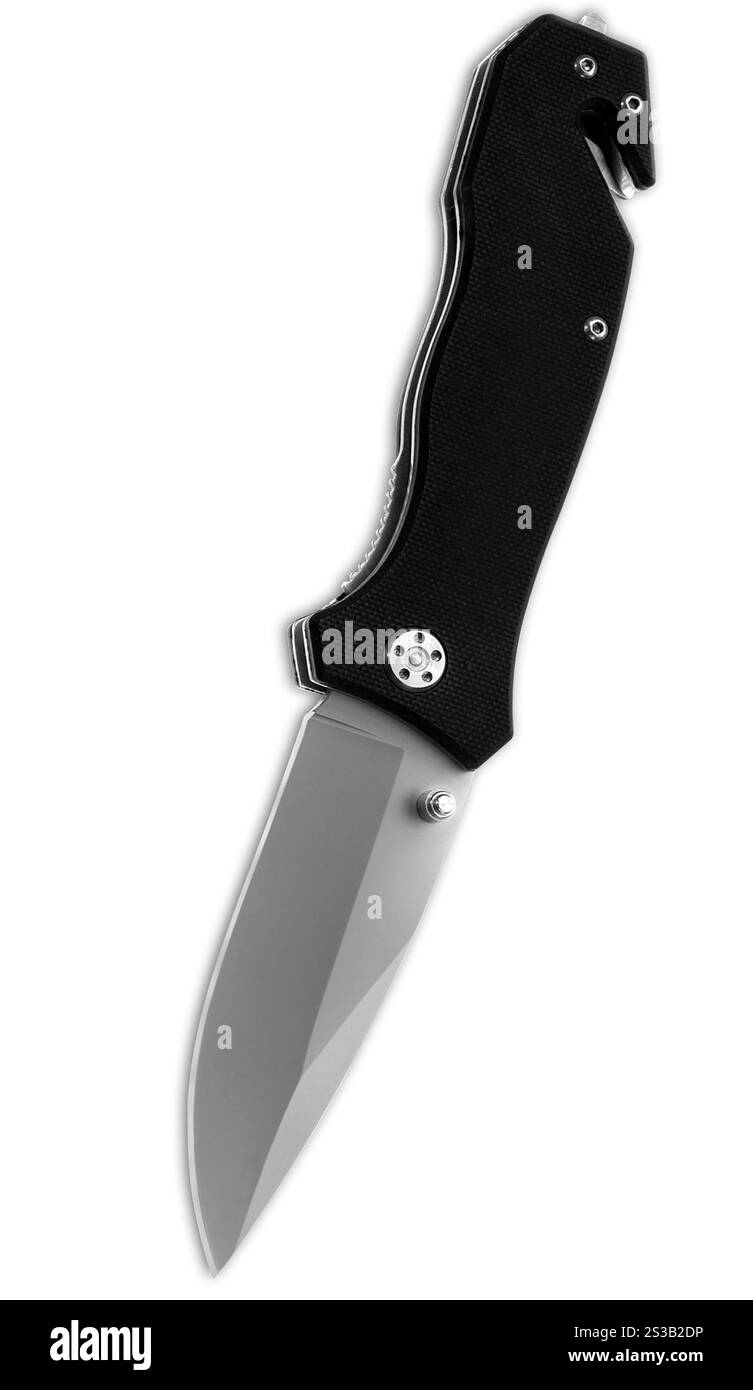jackknife foldable steel pocket knife isolated over the white ...