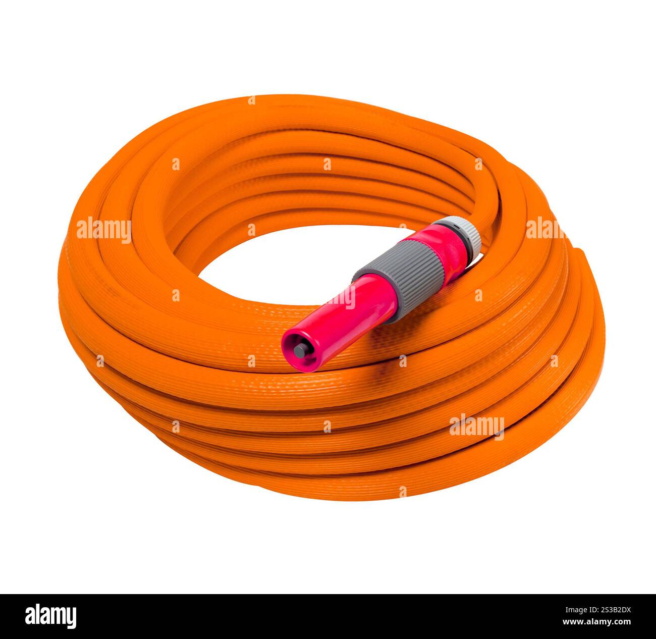 red garden hose with nozzle. garden hose with nozzle Stock Photo - Alamy