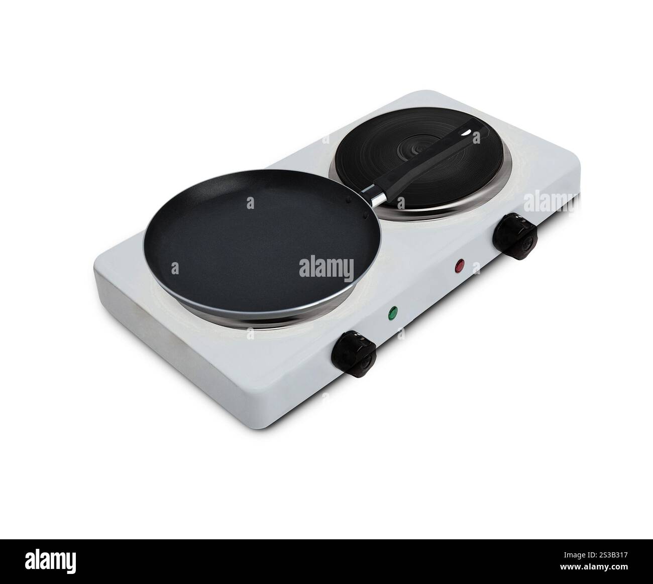 Electric stainless steel stove with pan. Electric stainless steel stove ...