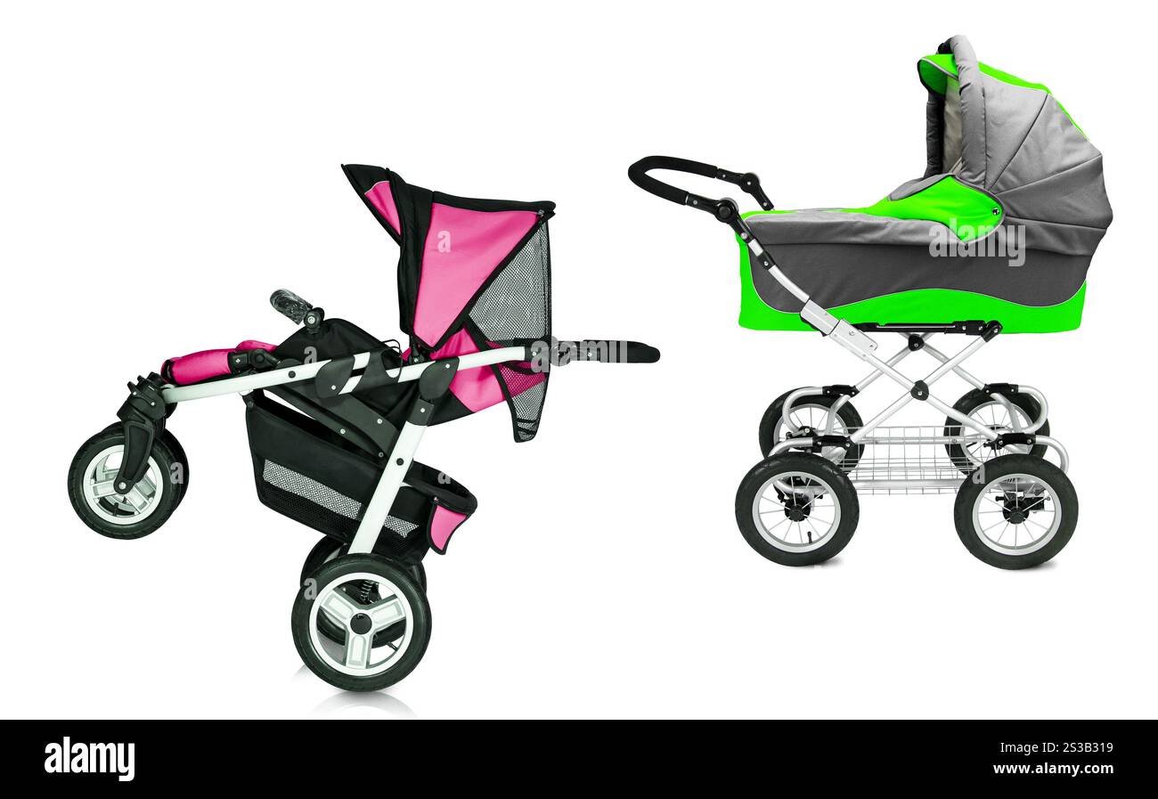 modern prams isolated against a white background Stock Photo - Alamy