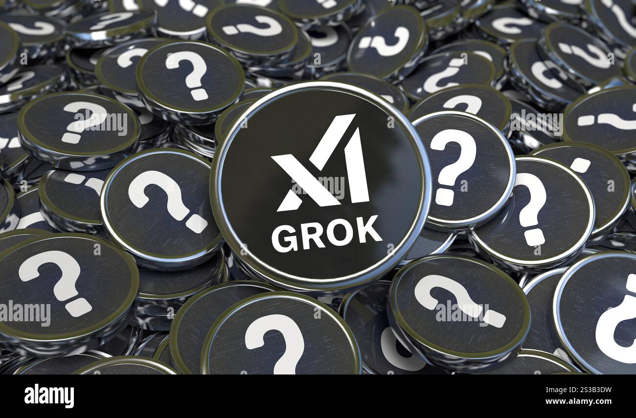 Grok Logo, 3D Visual Logo Design - X Corp.Technology Company Stock ...