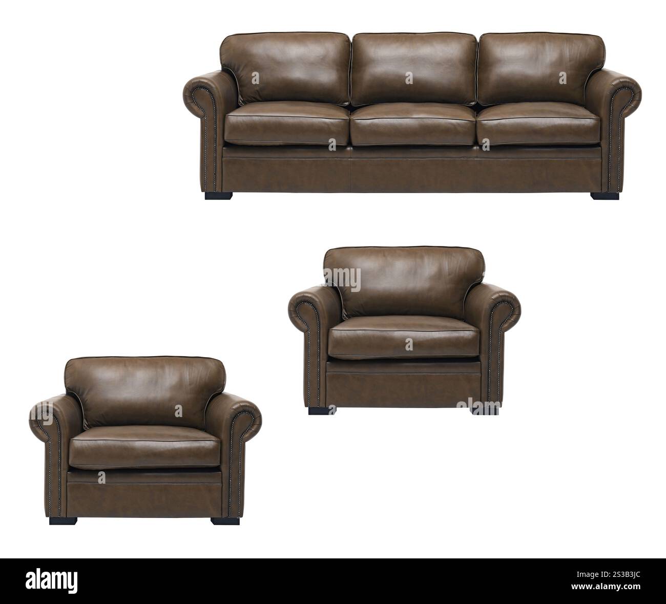 Nice and luxury leather sofa isolated on white background. Nice and ...