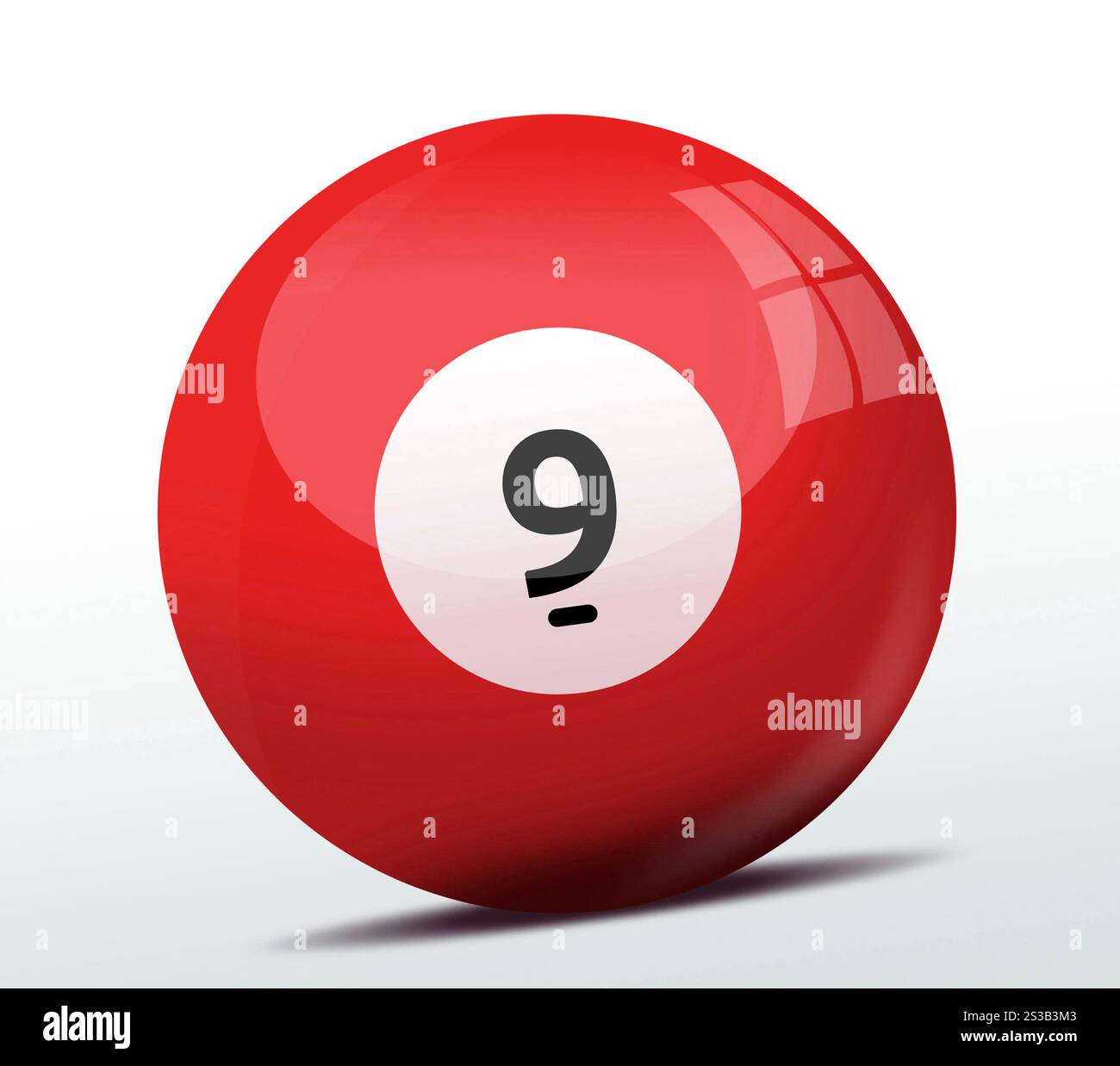 Number nine billiard ball isolated on white background. Number nine ...