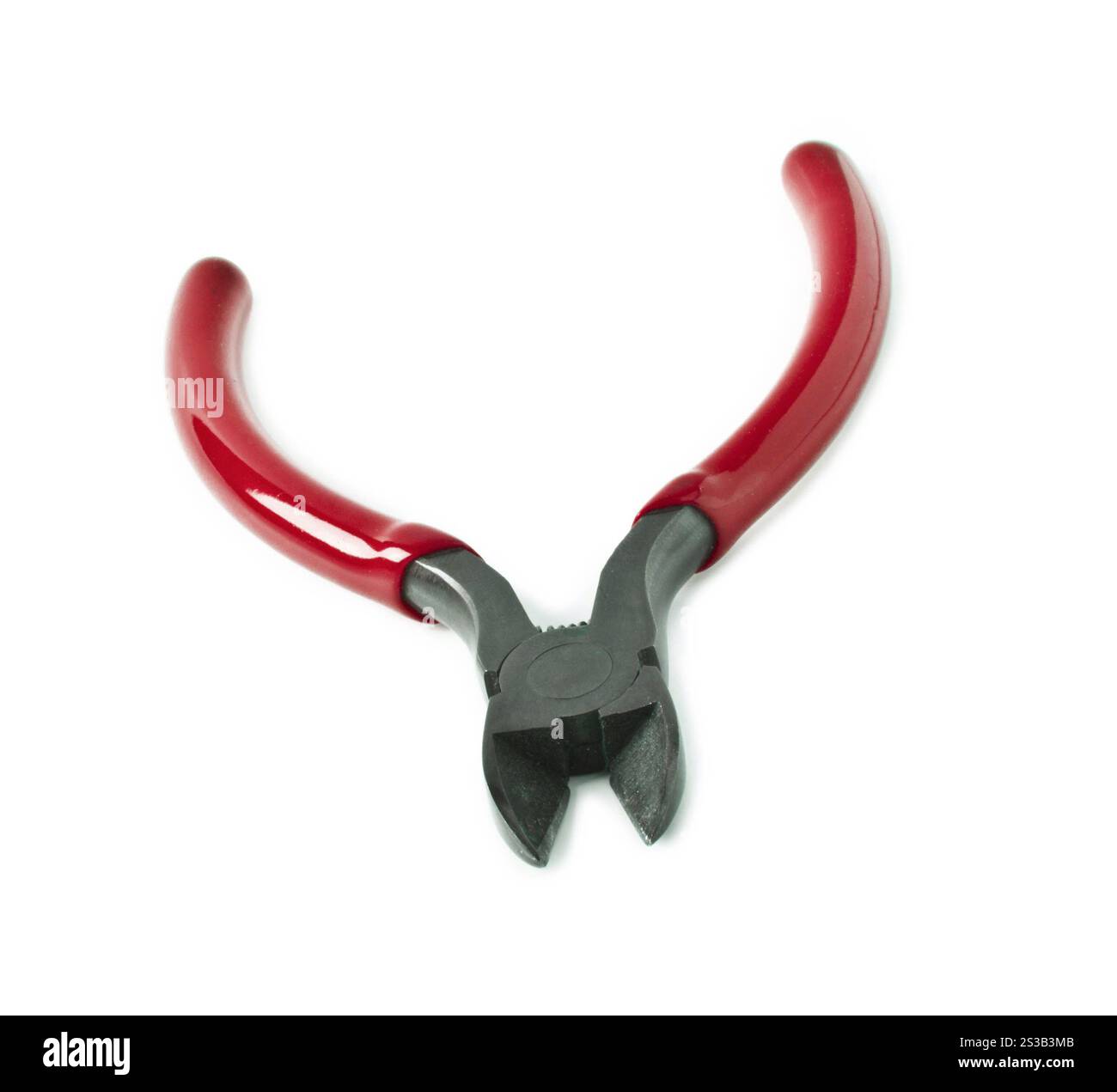 Metal wire cutting pliers isolated on white background. Metal wire ...