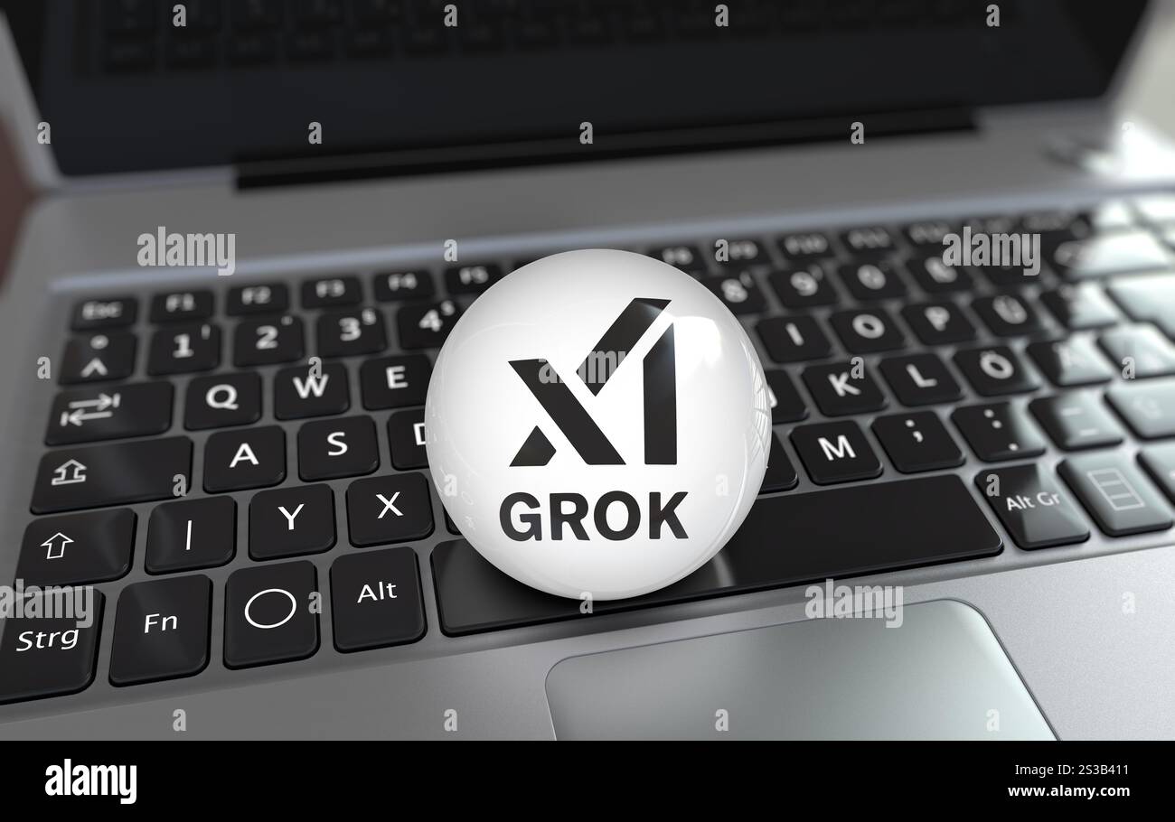 Grok Logo, 3D Visual Logo Design - X Corp.Technology Company Stock ...