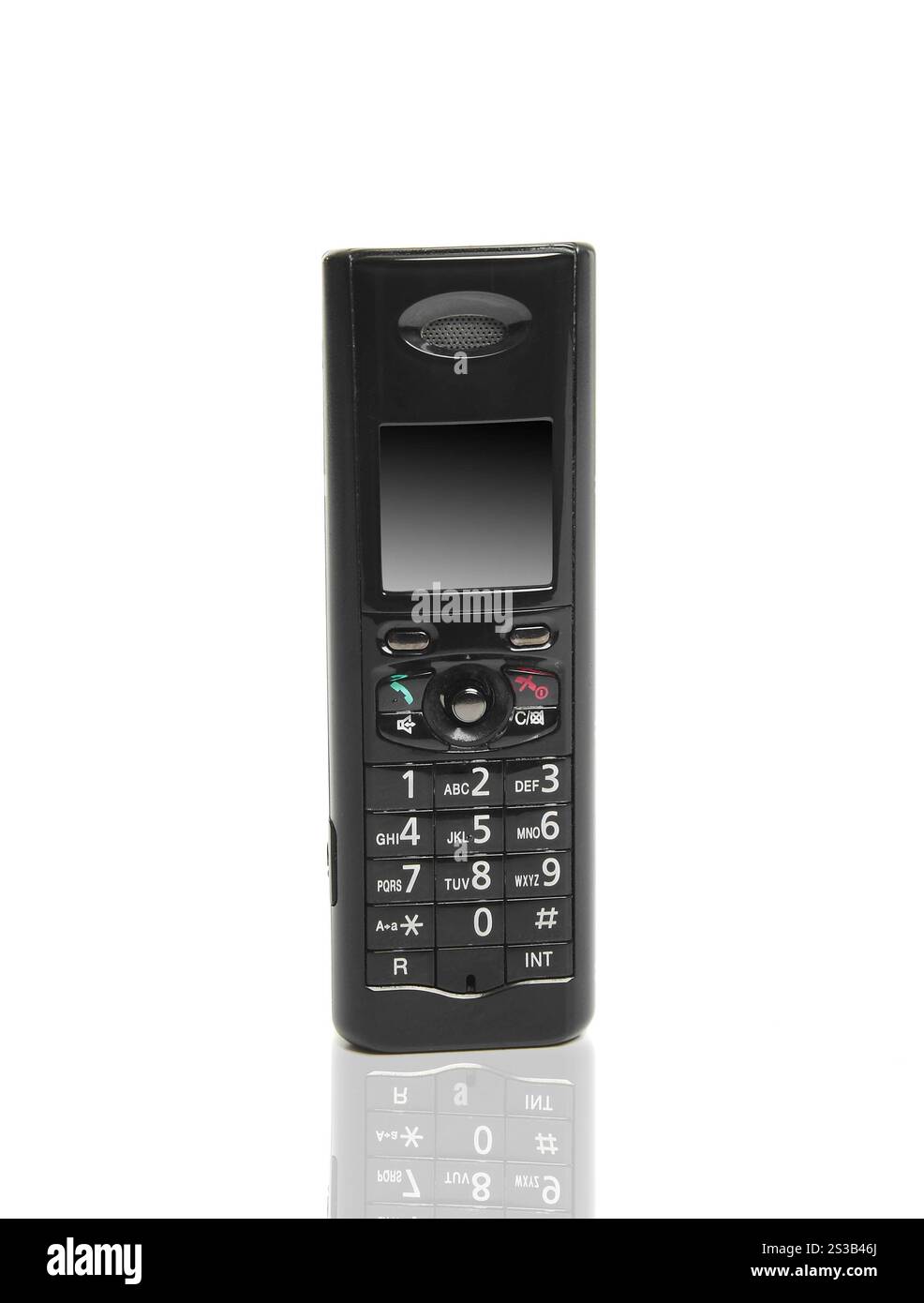 black telephone receiver isolated on white background. black telephone ...