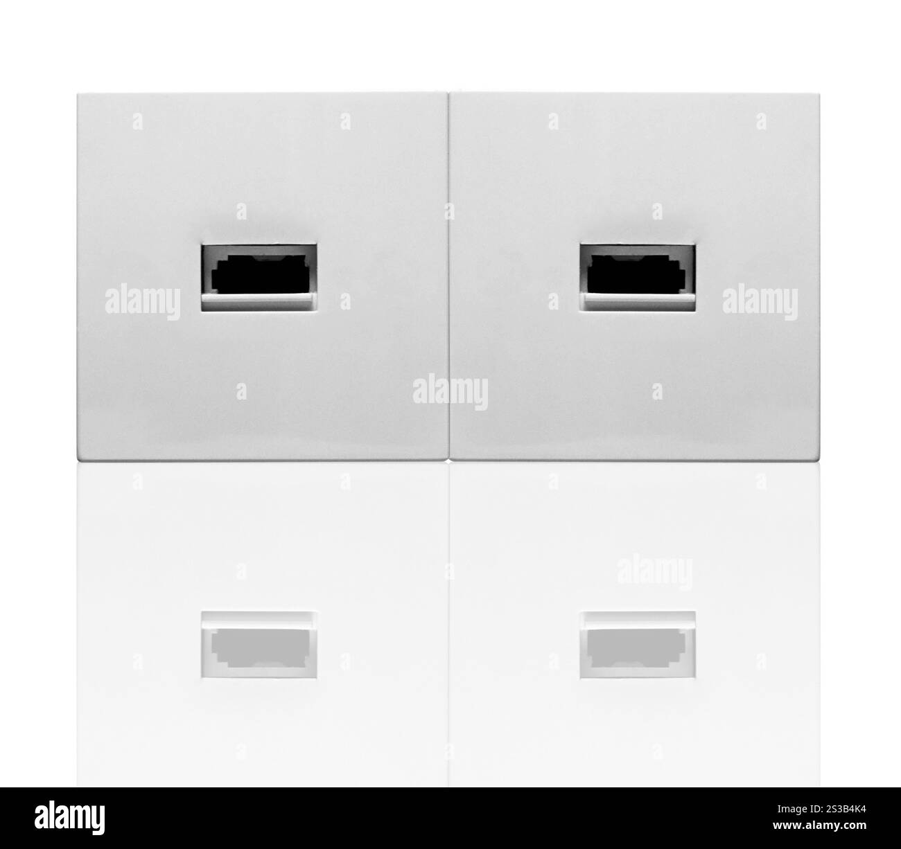 Network wall outlet isolated on white background. Network wall outlet ...