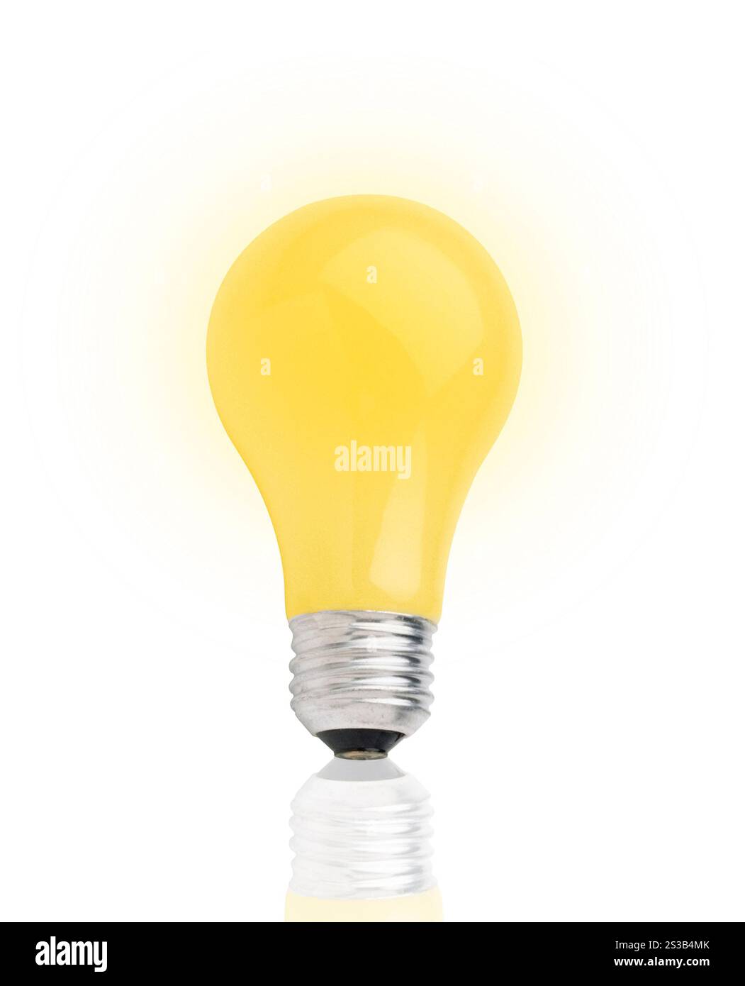 Yellow lightbulb isolated on white with clipping path. Yellow lightbulb isolated on white Stock ...