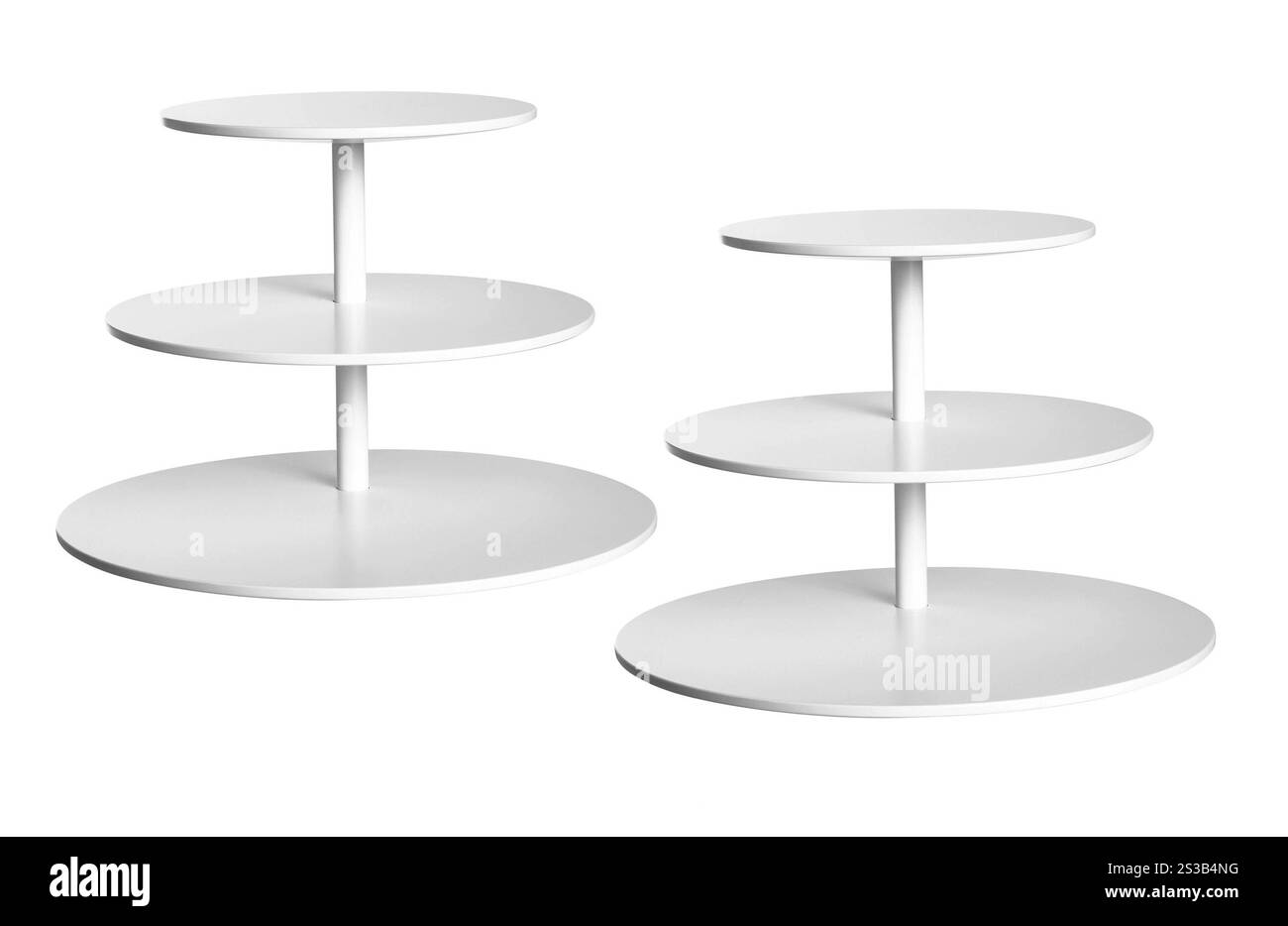 Three-tiered Babell plates isolated on white background. Three-tiered ...