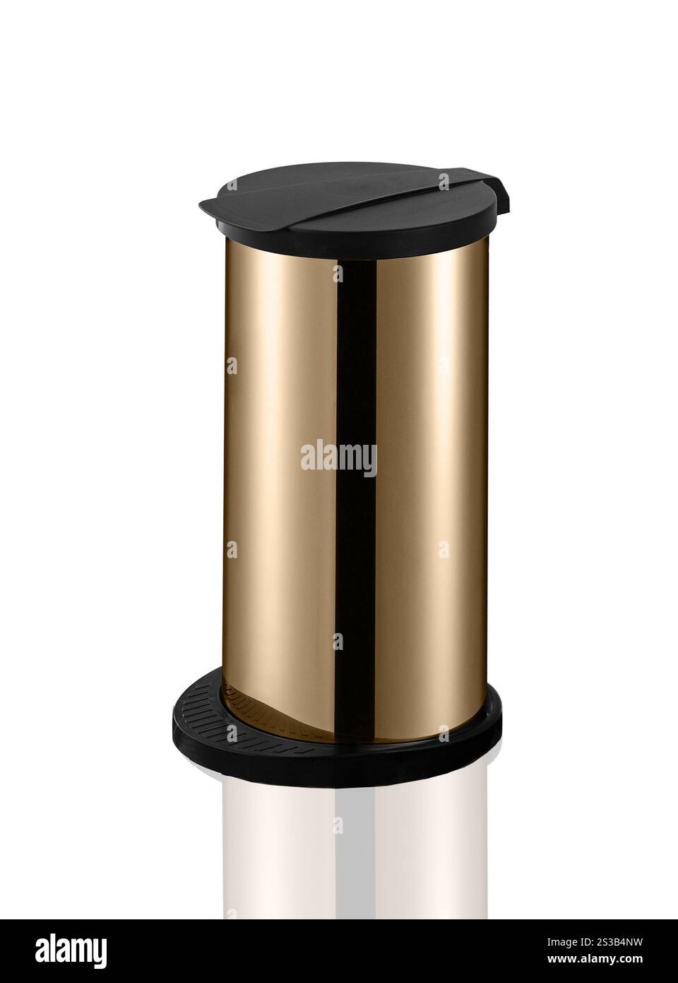 Refuse bin in room corner isolated on white background. Refuse bin in ...