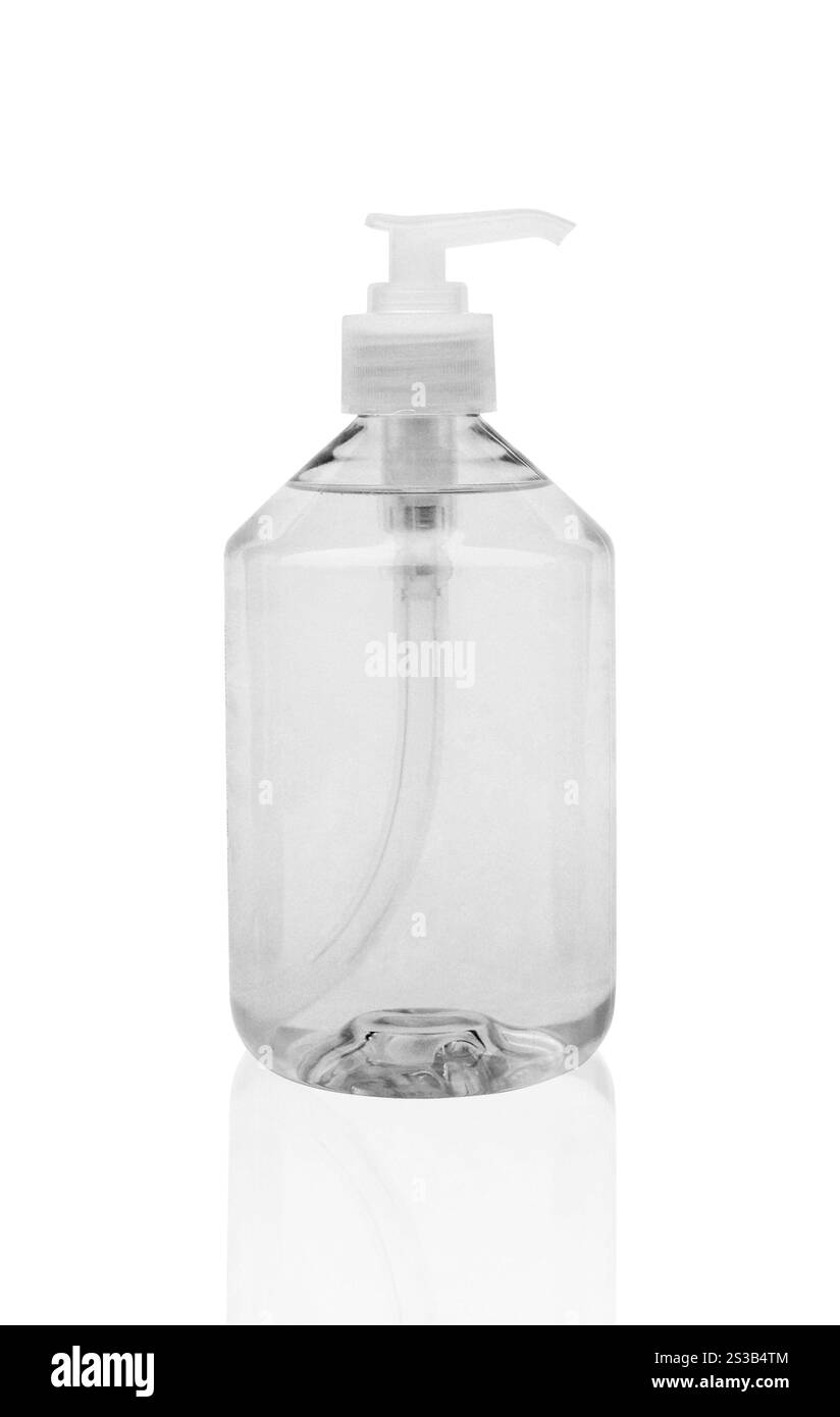 Cosmetic bottle body lotion soap Black and White Stock Photos & Images ...