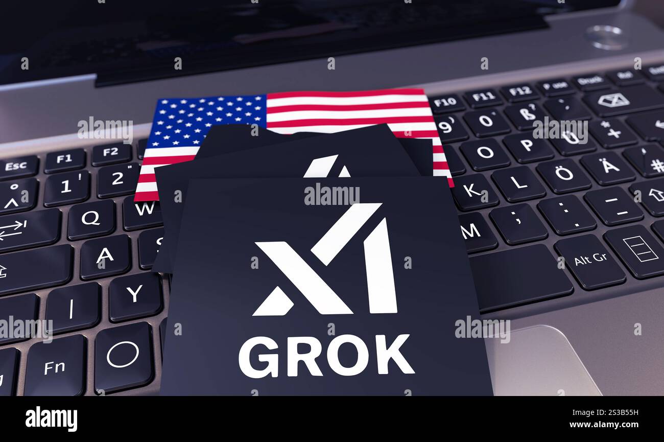 Grok Logo, 3D Visual Logo Design - X Corp.Technology Company Stock ...