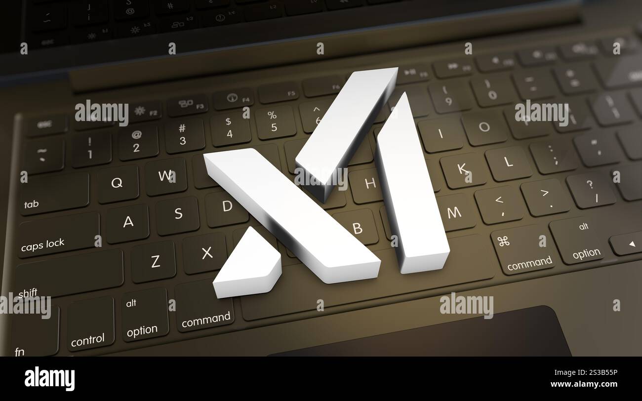 Grok Logo, 3D Visual Logo Design - X Corp.Technology Company Stock ...