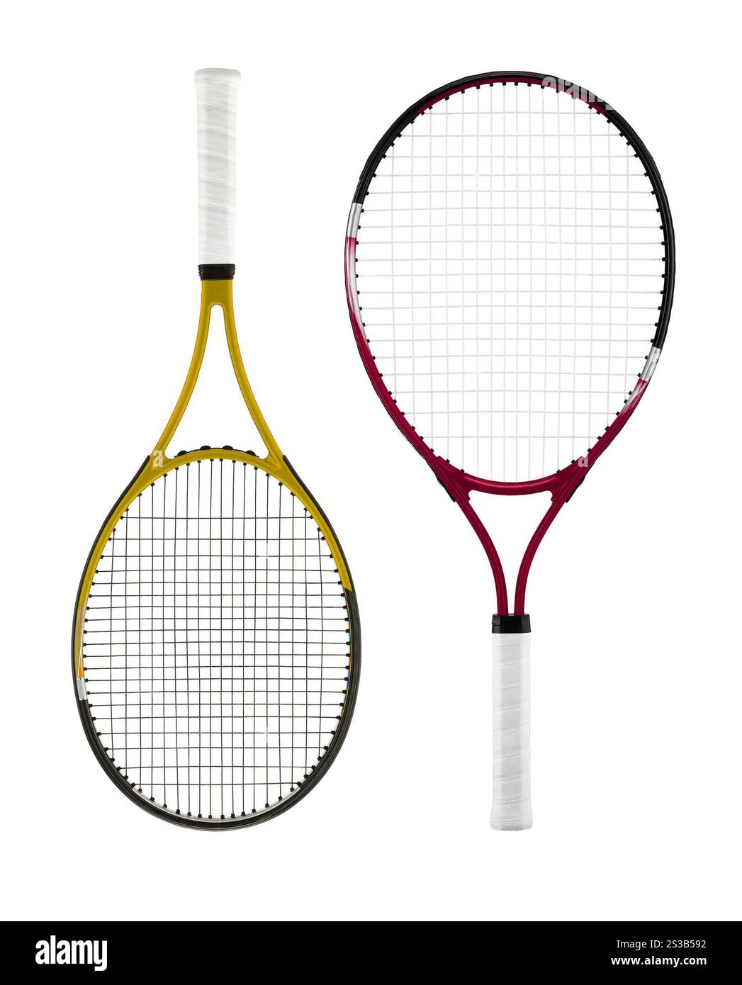 Tennis racket, isolated on white background. Tennis rackets Stock Photo ...