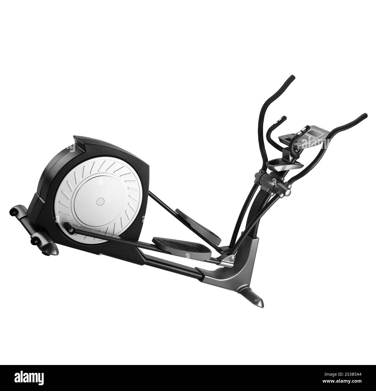 Elliptical gym machine over white background. Elliptical gym machine ...