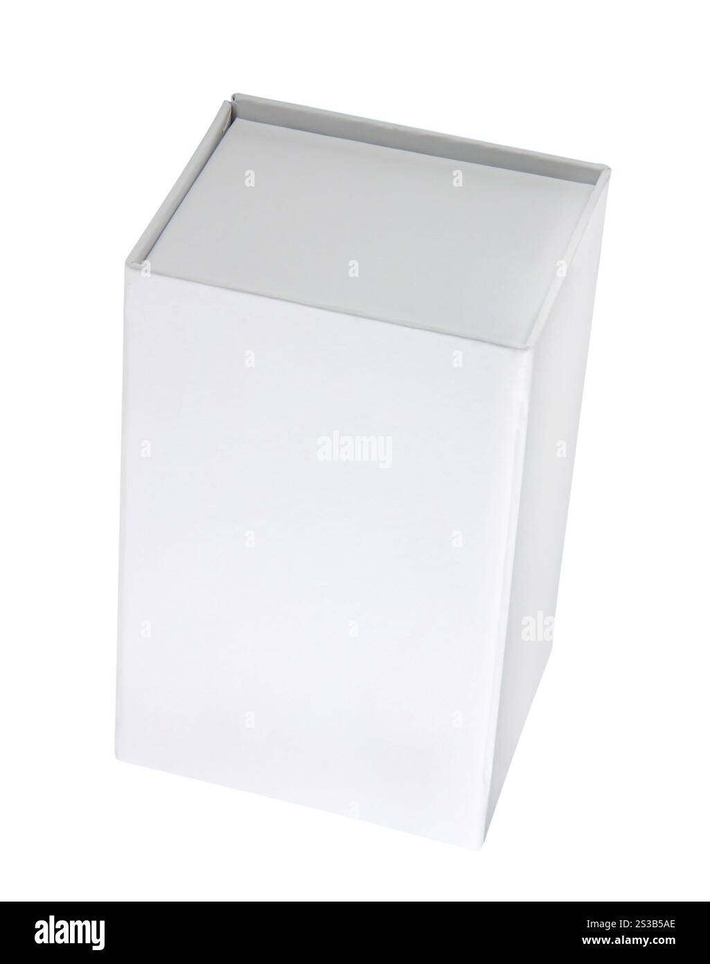 White cardboard box front view isolated on white background. White ...