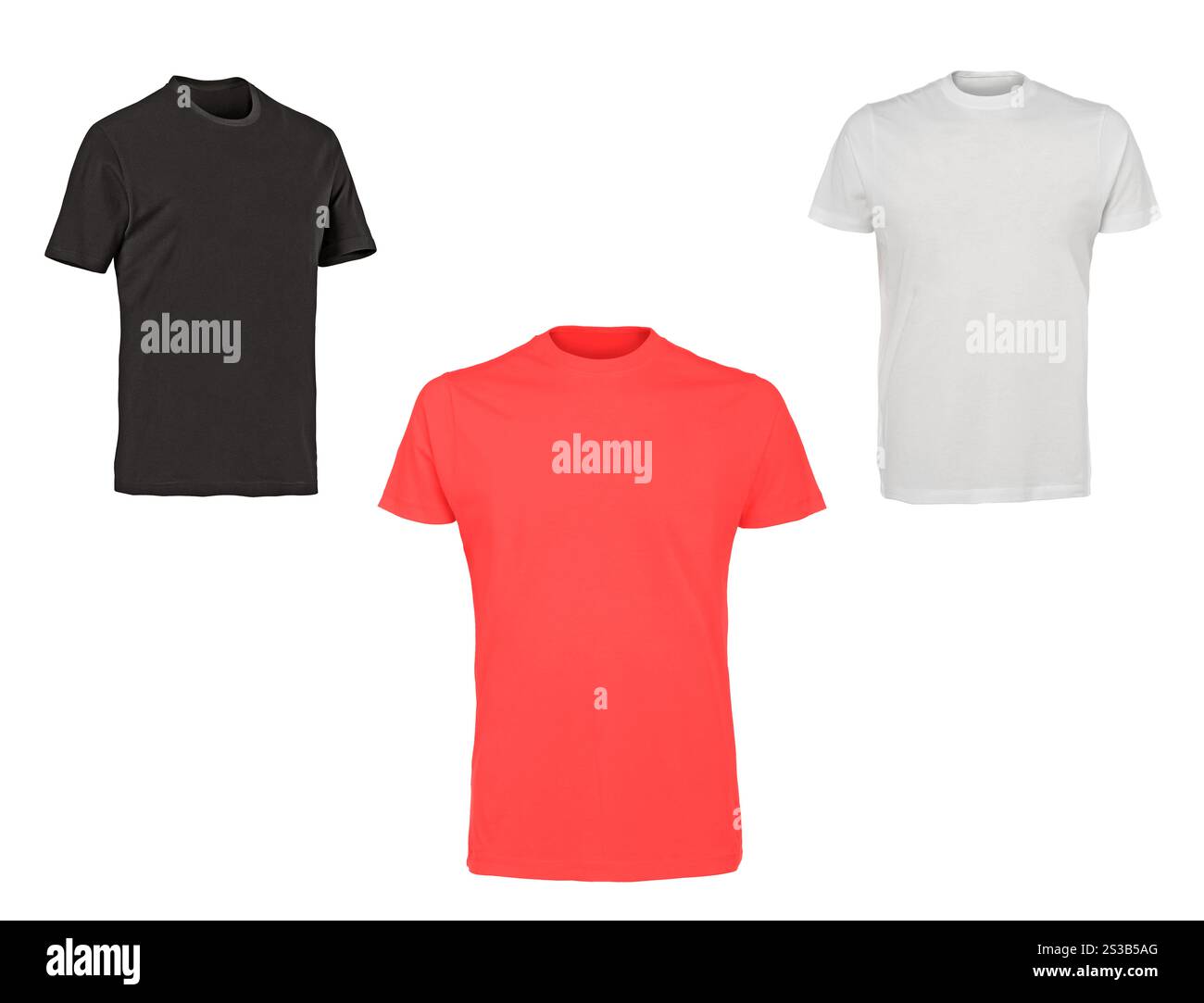 collection of various t shirts isolated on white background. collection ...