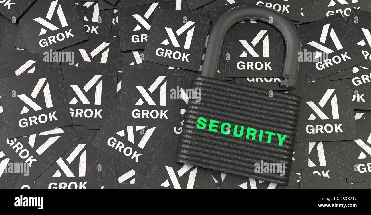 Grok Logo, 3D Visual Logo Design - X Corp.Technology Company Stock ...