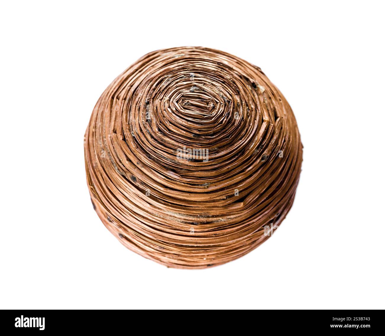 Woven wicker ball isolated on white background Stock Photo - Alamy