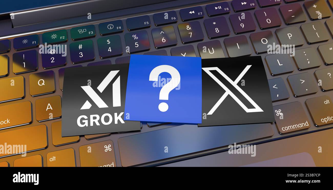 Grok Logo, 3D Visual Logo Design - X Corp.Technology Company Stock ...