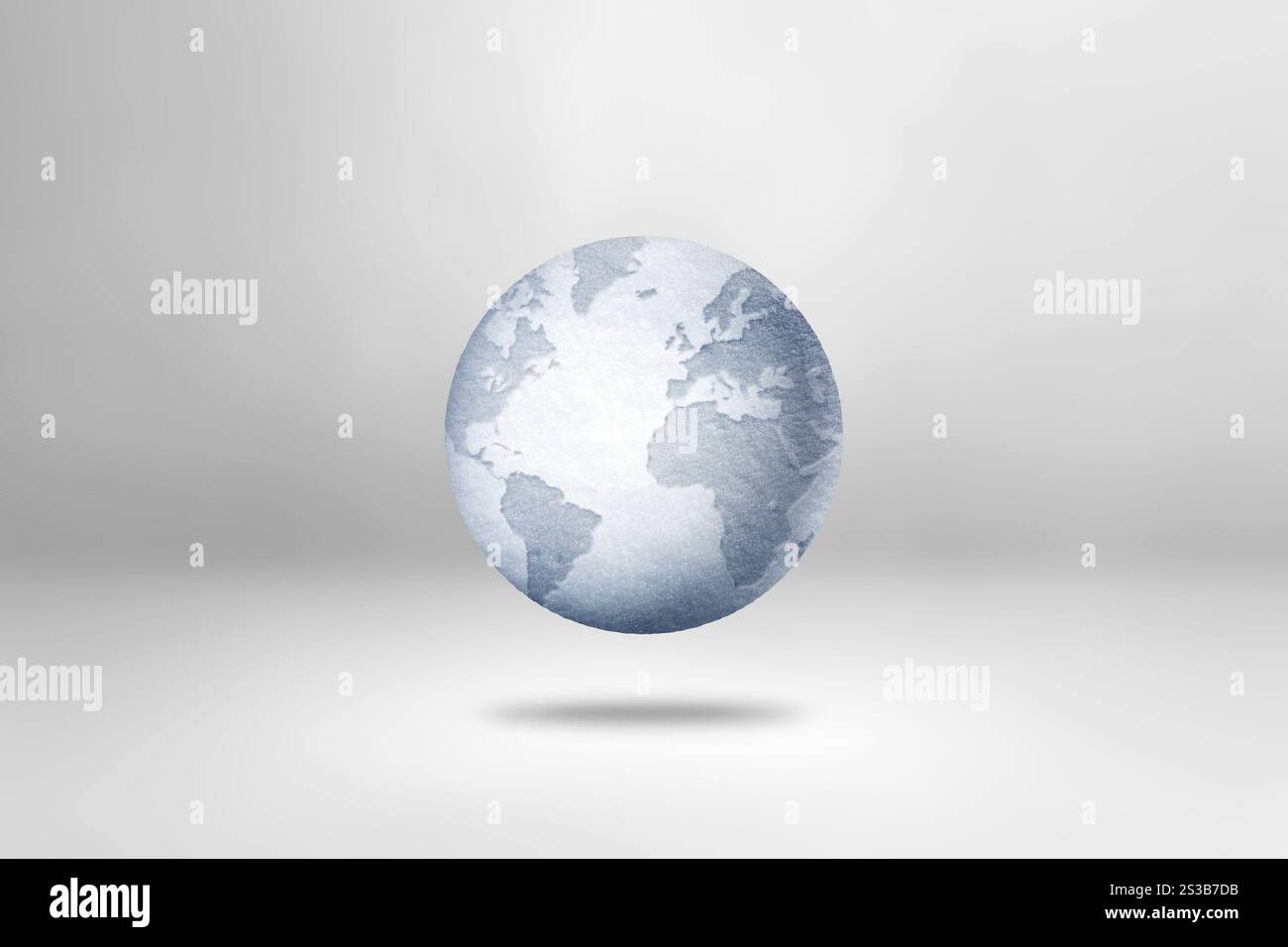 Snowball world globe isolated on white background. Environmental ...