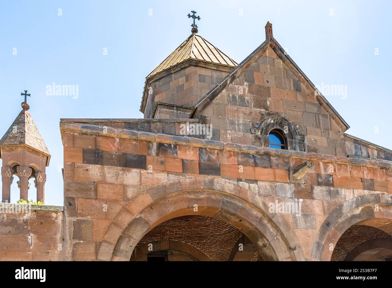 facade of Saint Gayane Church in Etchmiadzin, Armenia on sunny summer ...