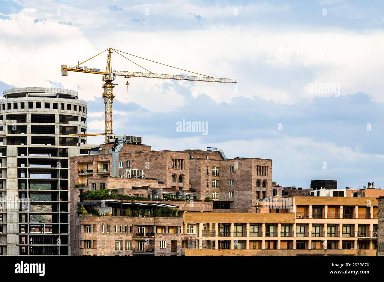 construction of apartment buildings in Yerevan city Armenia in summer evening Stock Photo - Alamy