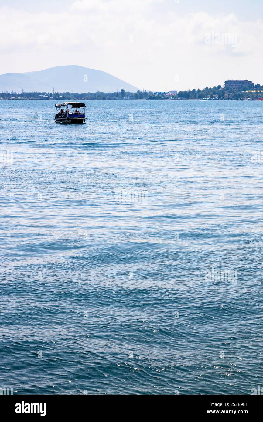 tourist boat in Lake Sevan, Armenia on summer day Stock Photo - Alamy