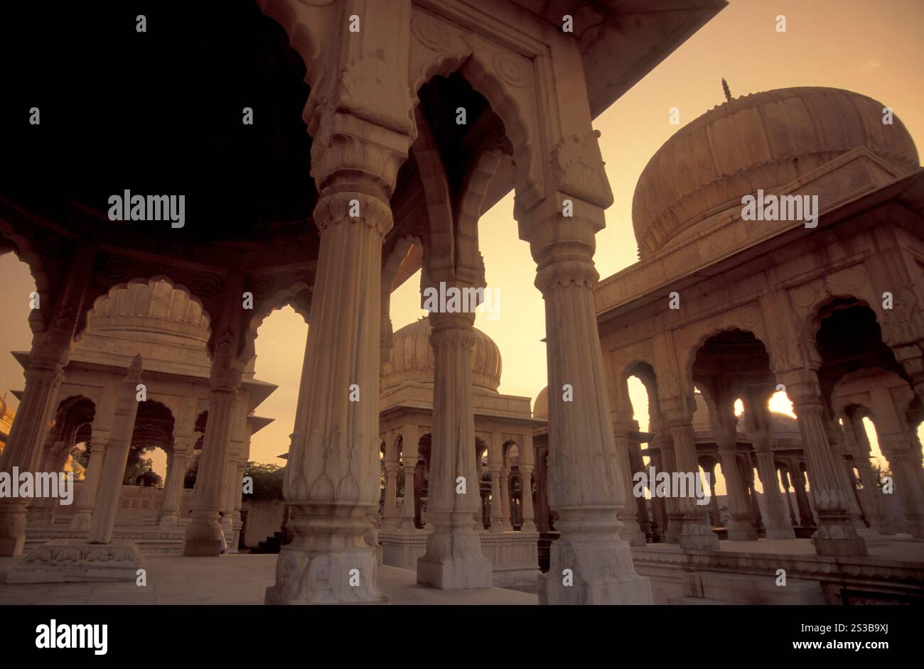 the ruins of Royal Crematorium Devi Kund Sagar near Bikaner in the Tar ...