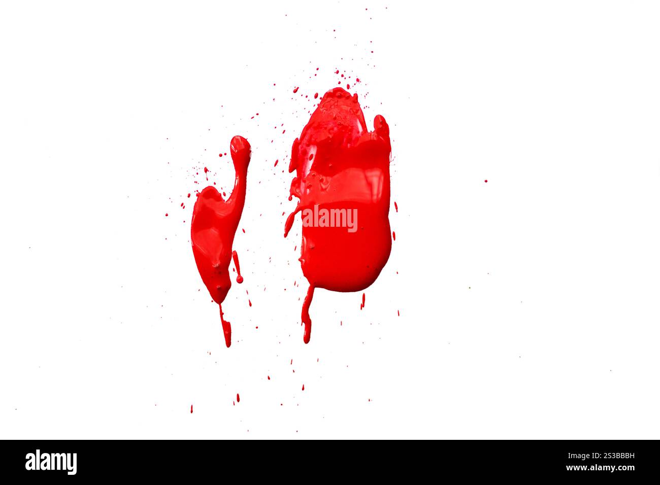 Blood splatters on white background. Red blots of watercolor Realistic ...