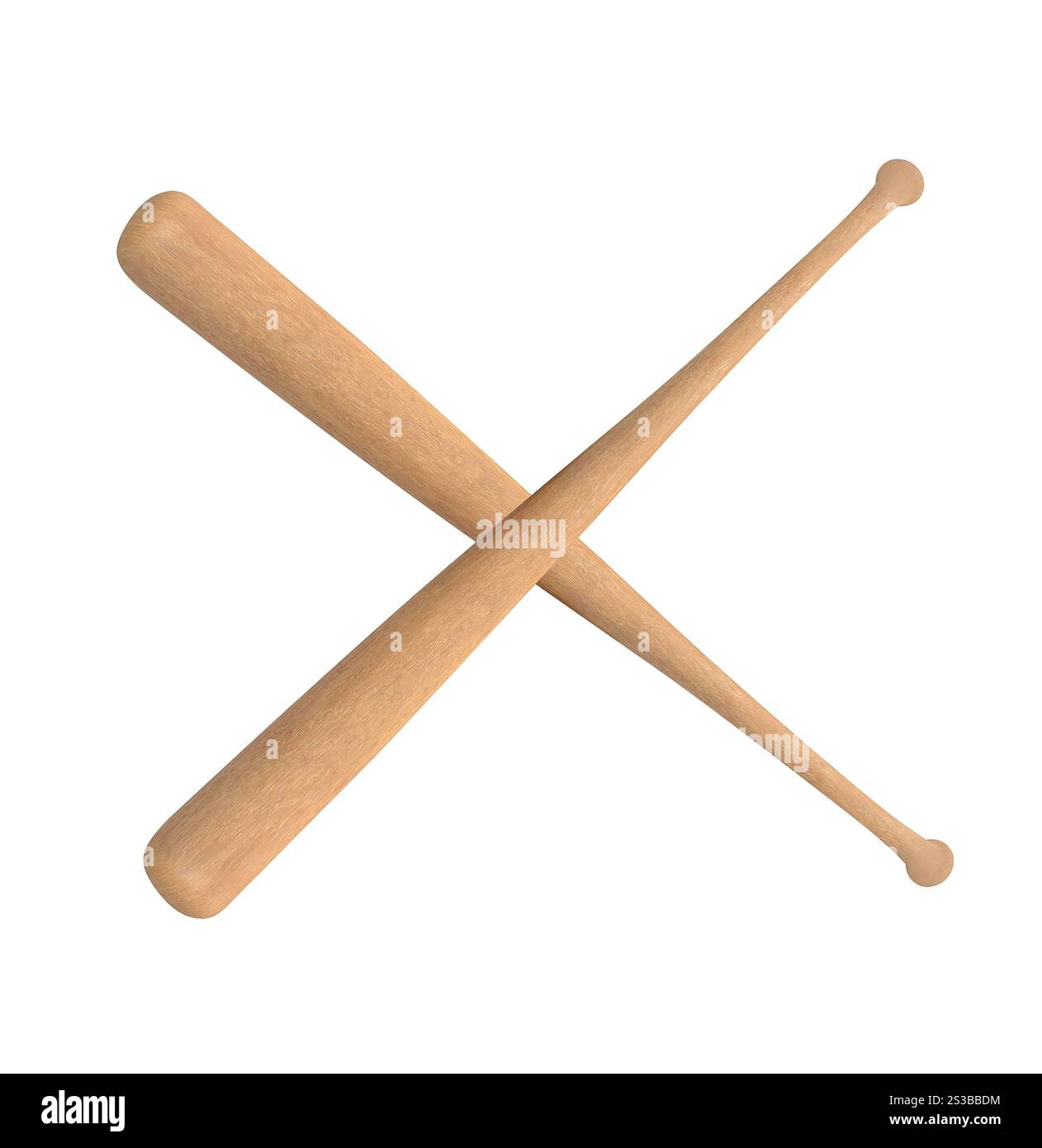 Two crossed baseball bats isolated on white. Two crossed baseball bats ...