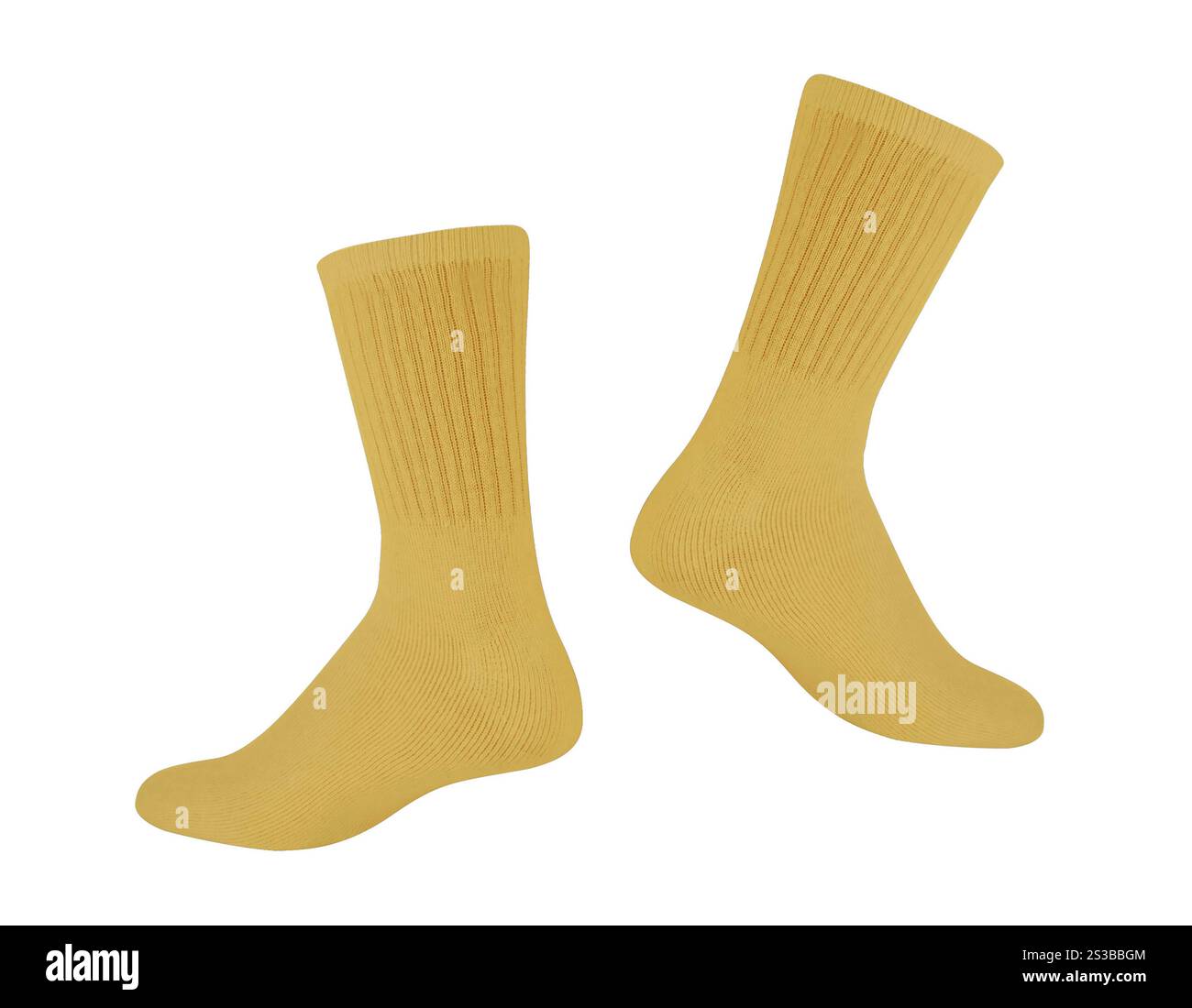 yellow socks isolated on white background. yellow sock isolated on ...