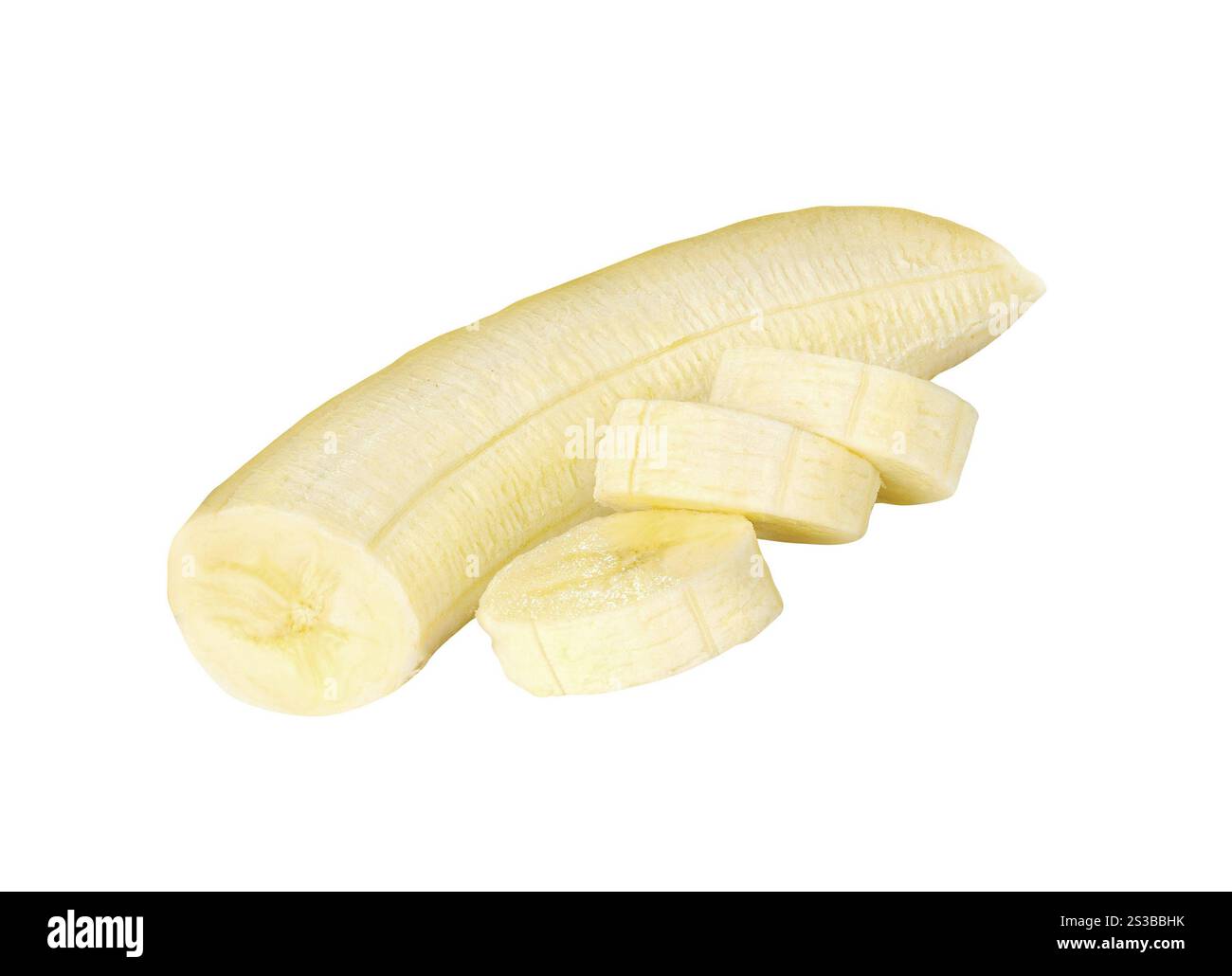 Sliced banana isolated on white. Sliced banana Stock Photo - Alamy