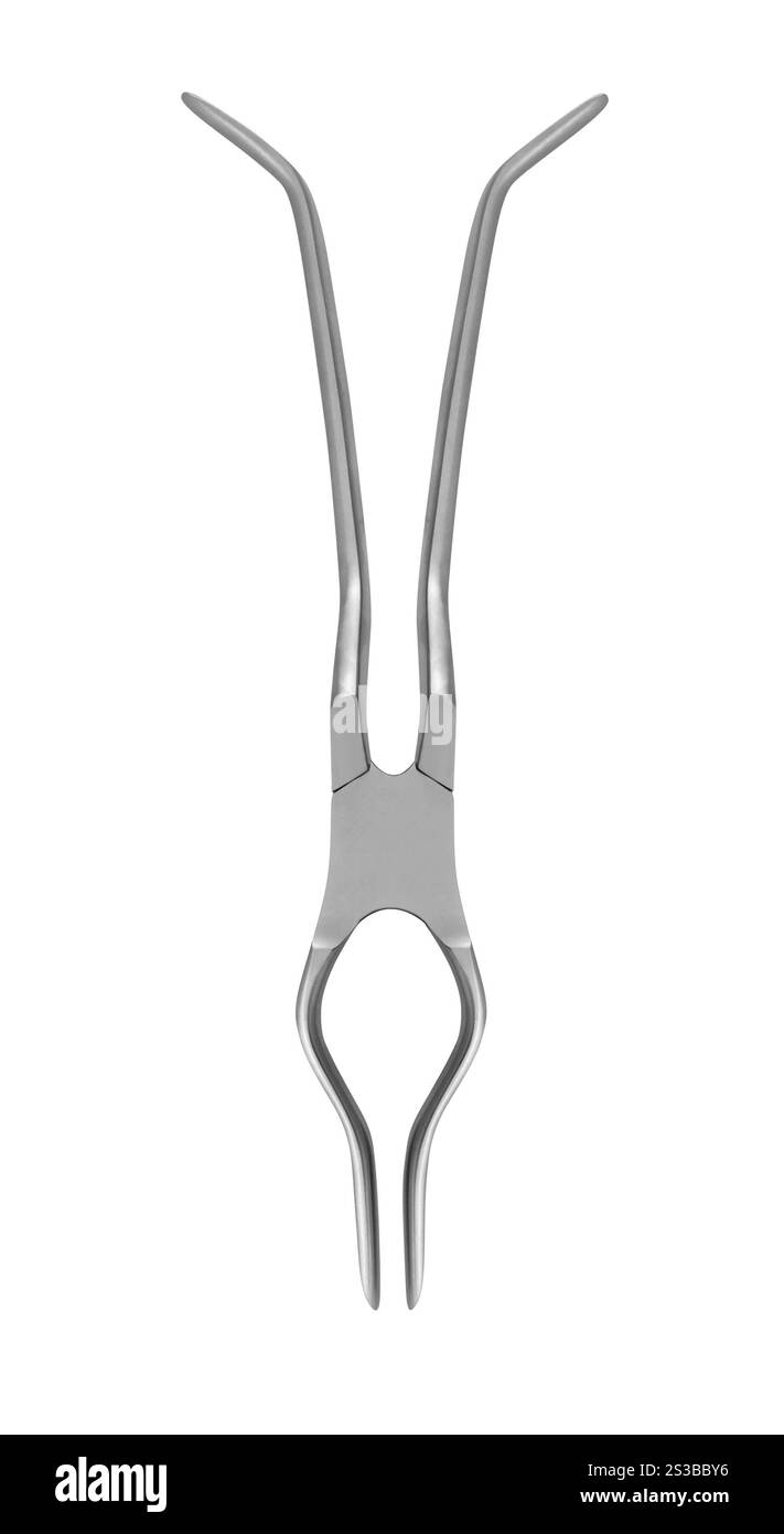 Medical clamp isolated on white Stock Photo - Alamy