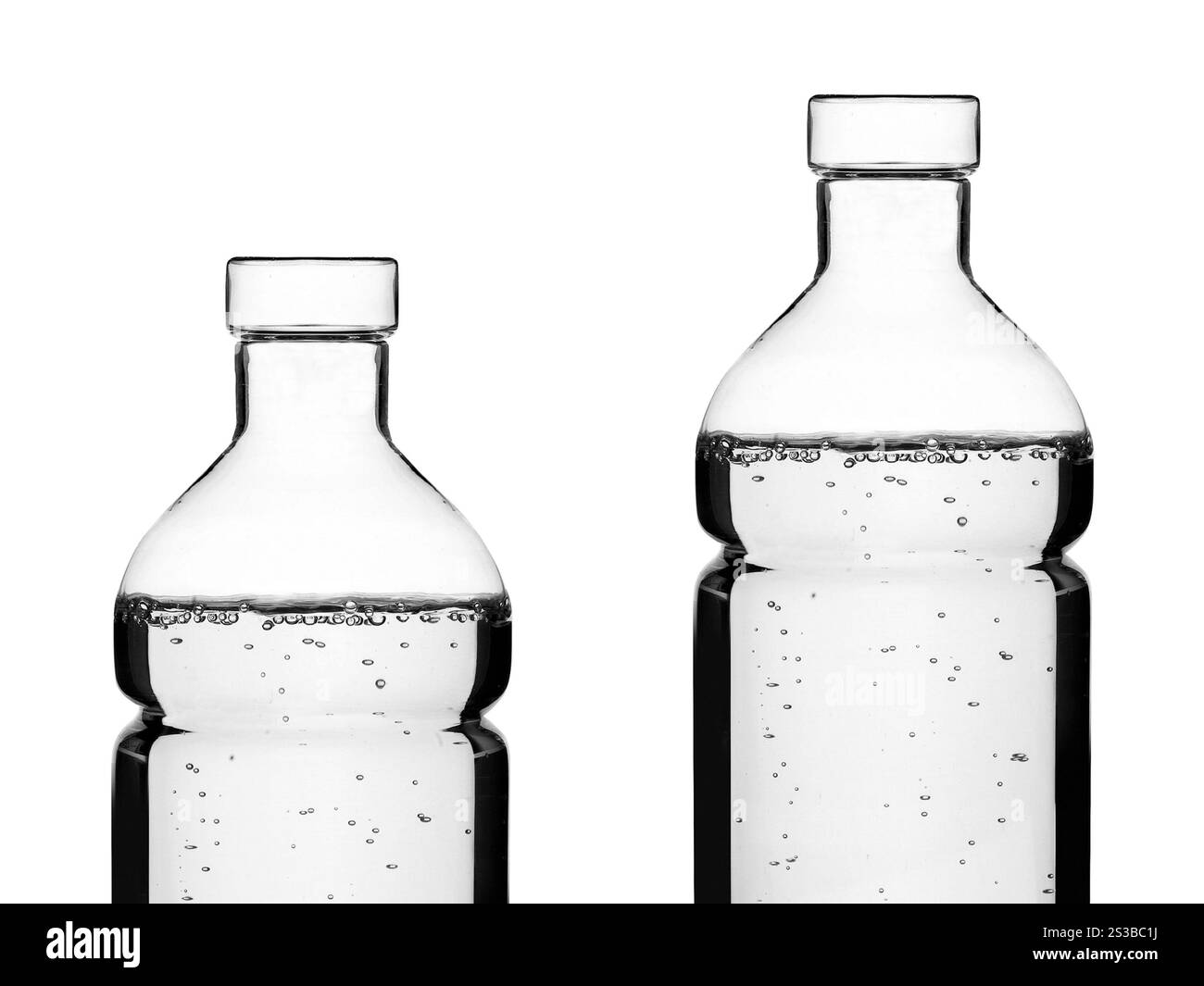 Front closeup plastic bottles Black and White Stock Photos & Images - Alamy