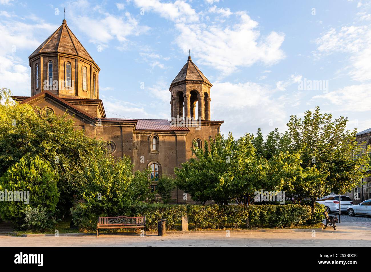side view of Surb Nshan church, oldest church in Gyumri city, Armenia ...