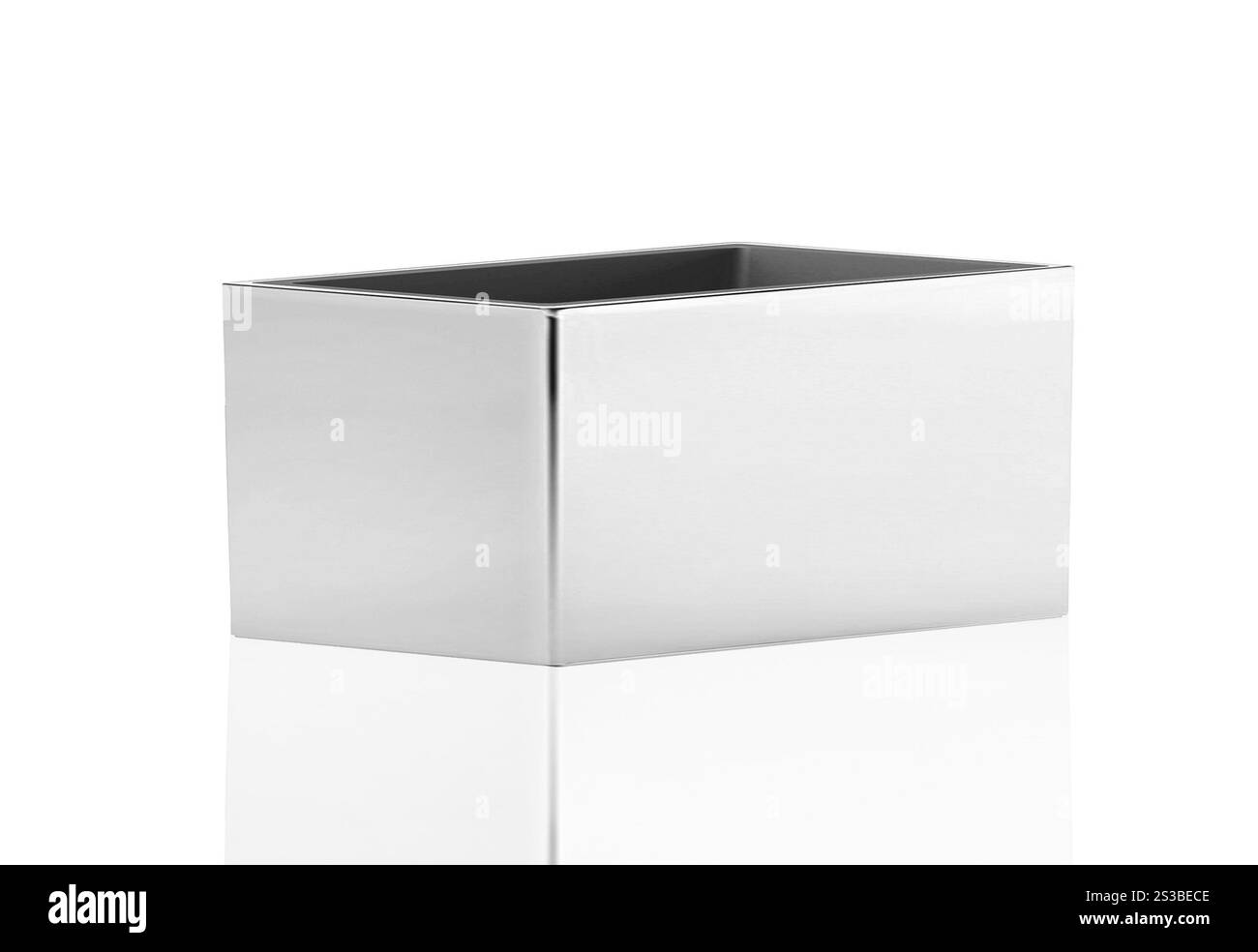 Open empty plastic box isolated on white background. Open empty plastic ...