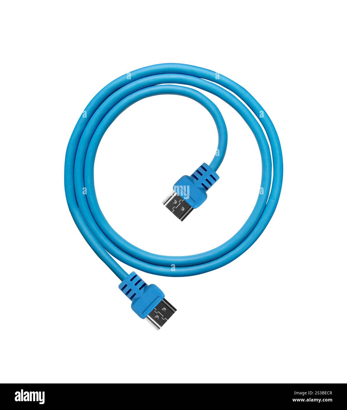 Blue USB cable isolated on white. Red USB cable isolated on white Stock ...