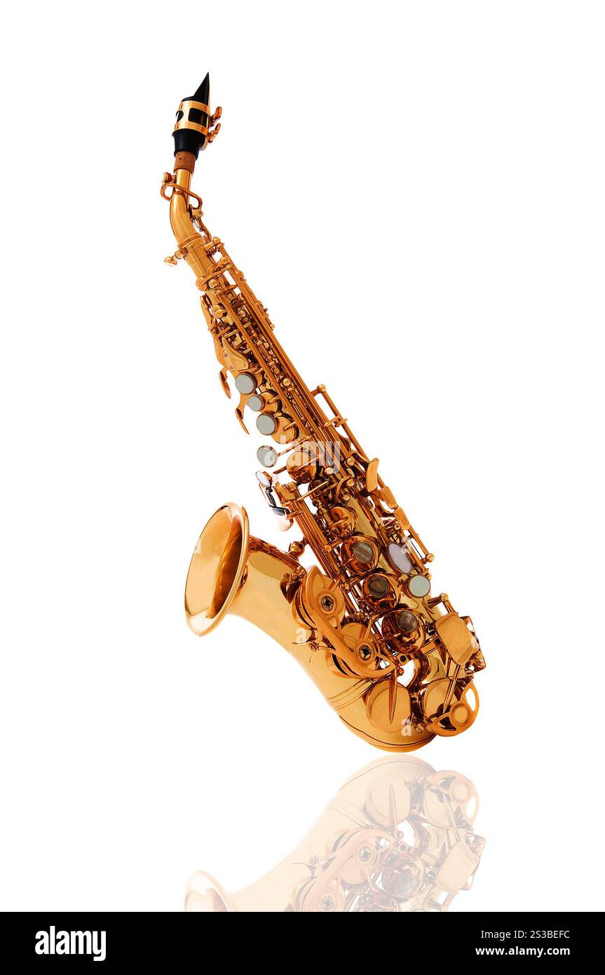 Saxophone - Golden alto saxophone classical instrument isolated on ...
