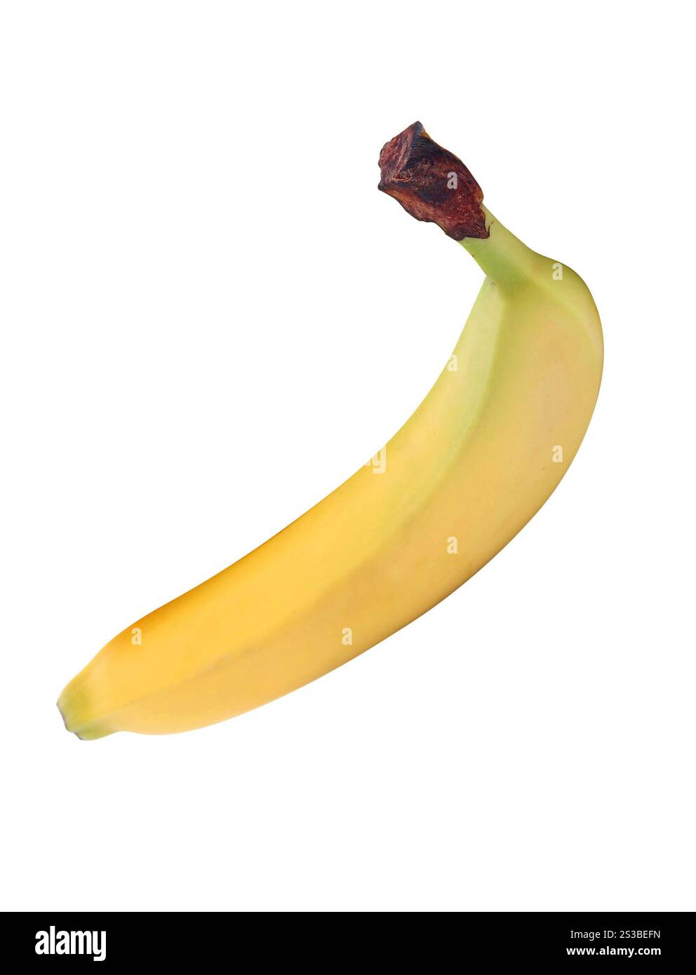 Single banana on white background Stock Photo - Alamy